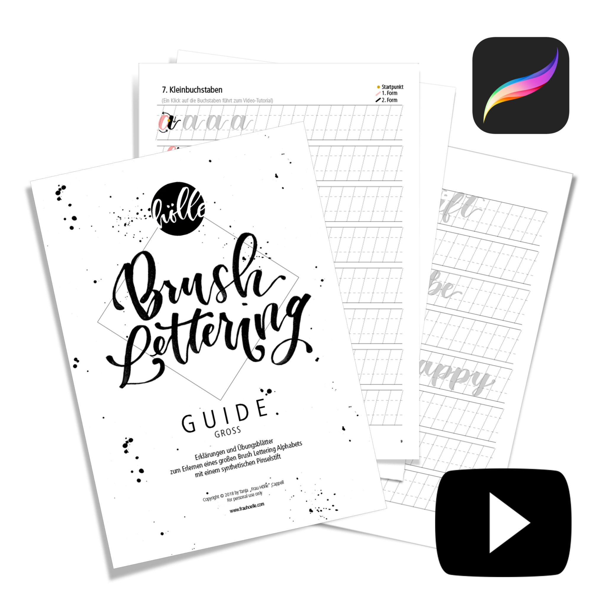 Brush Lettering Guide (Gross) - Frau Hölle Studio