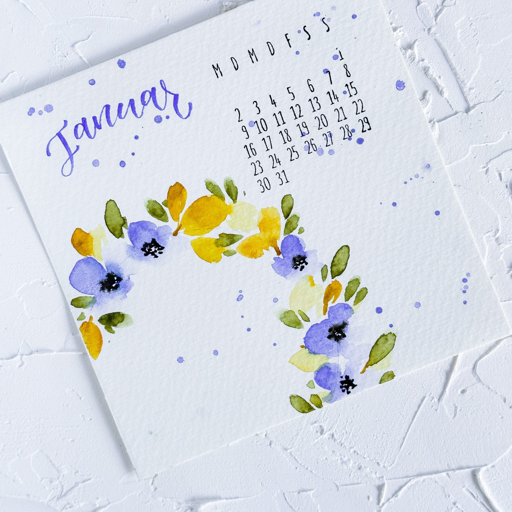 Kalender Lettering Vorlagen - Frau Hölle Studio