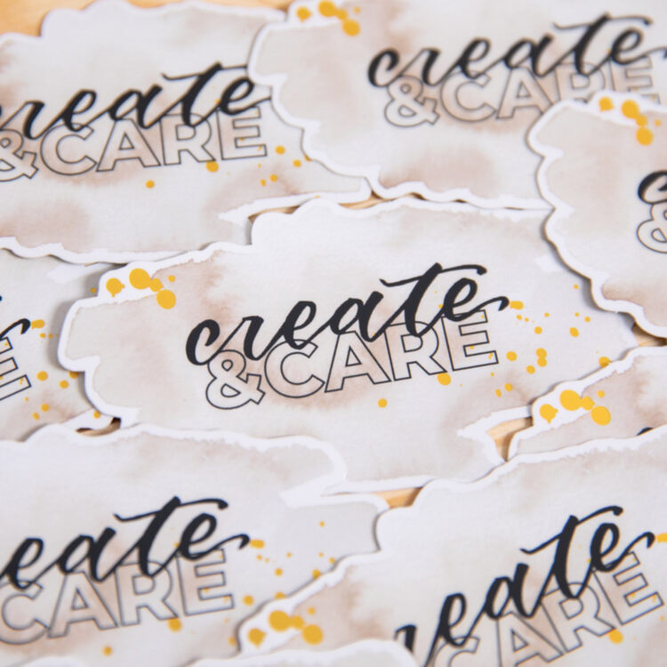 Sticker “create&CARE” - Frau Hölle Studio