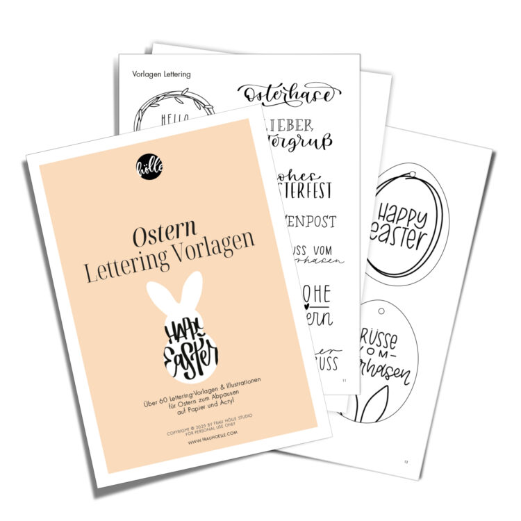 60x Ostern Lettering Vorlagen - Frau Hölle Studio